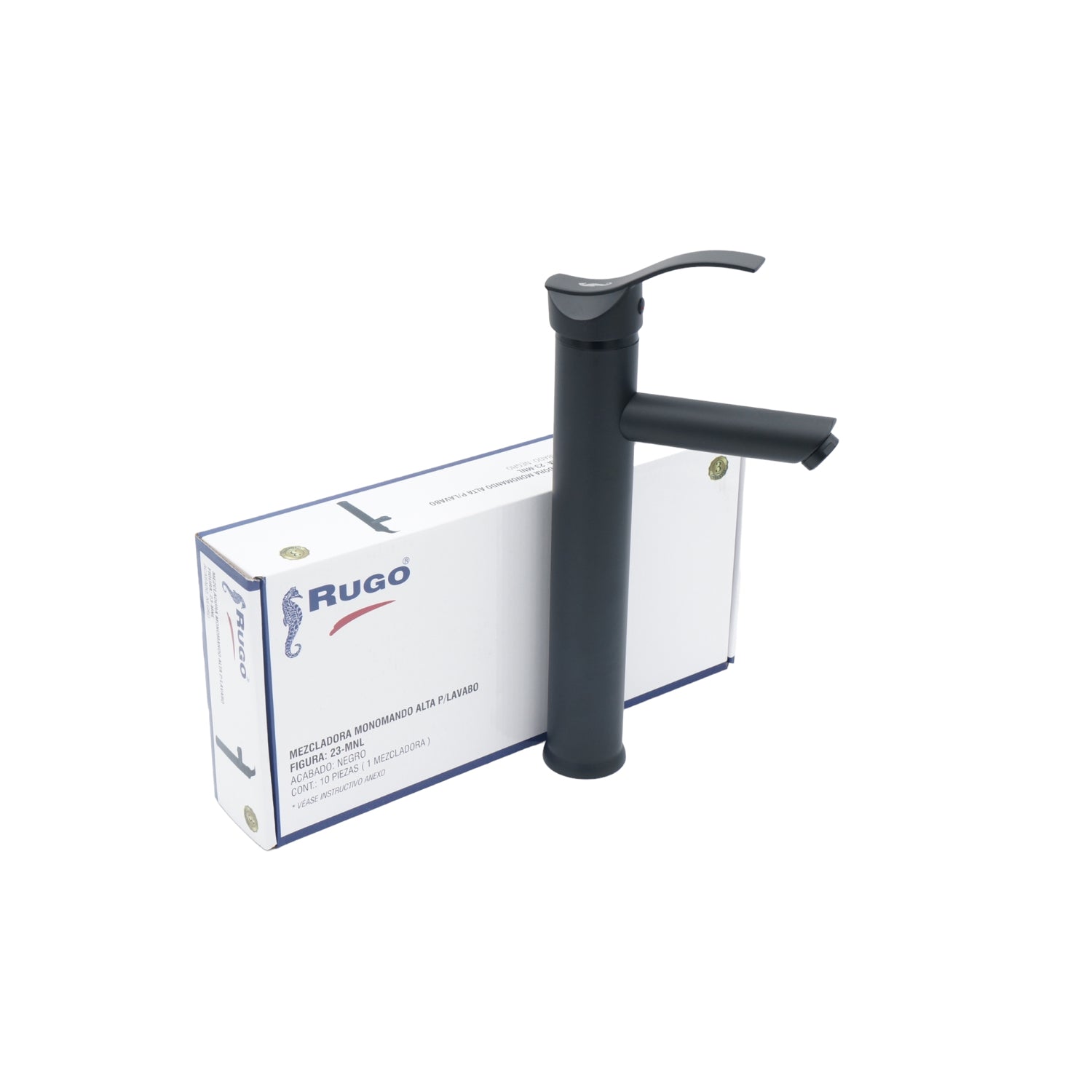 MEZCLADORA MONOMANDO ALTO PARA LAVABO RUGO 23-MNL – FERRETERIA Y PLOMERIA AZTECA