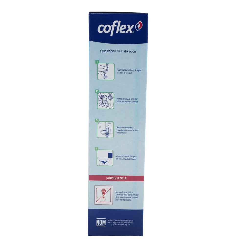 VALVULA DE ADMISION UNIVERSAL PARA TANQUE DE SANITARIO COFLEX P-B3080 ...